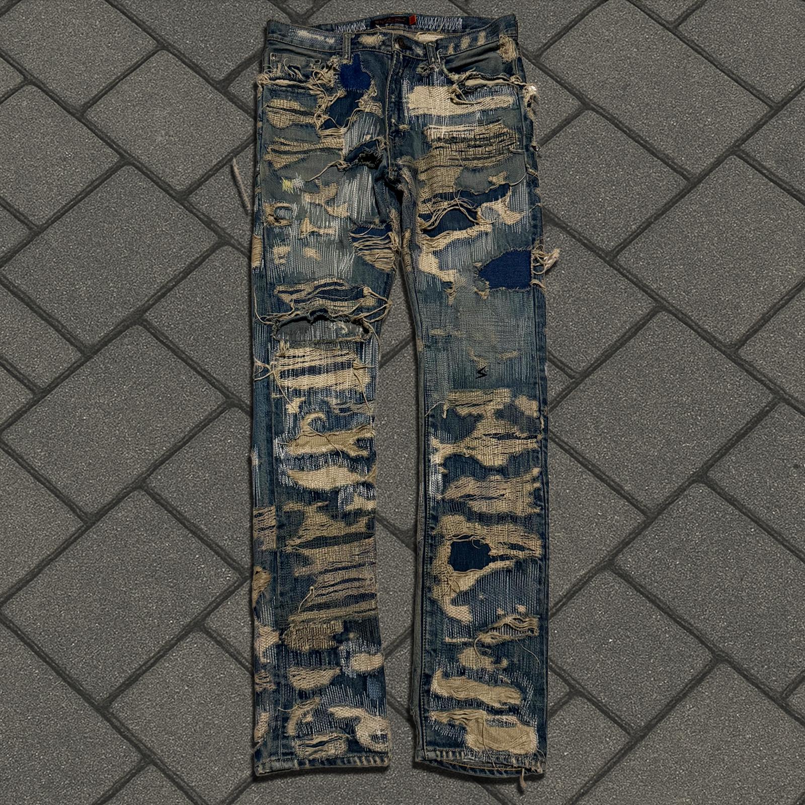 AW05 Undercover 'Arts & Crafts' Blue 85 Denim – Crybynoon Archive