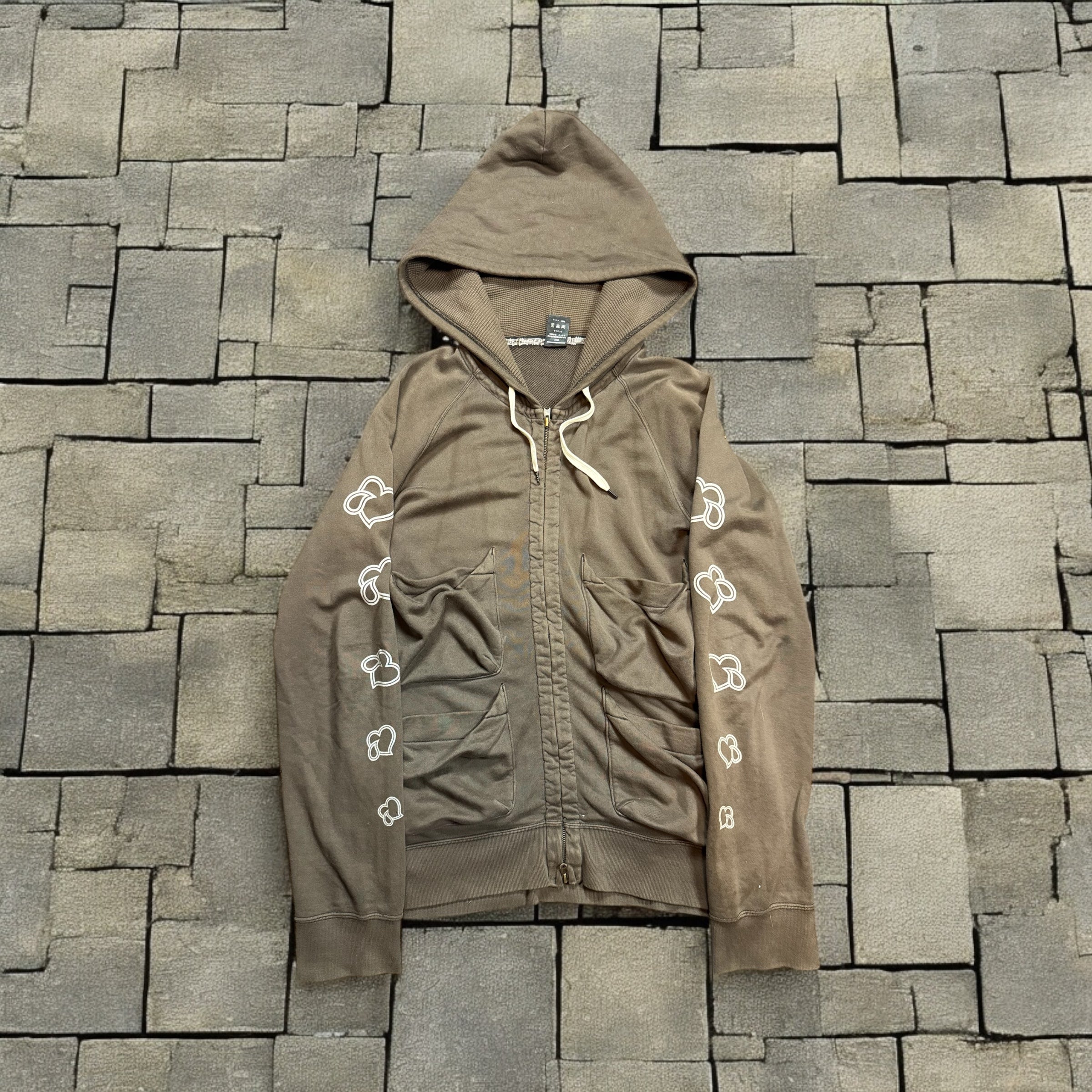 Number Nine Crying Hearts Cargo Zip Up Hoodie – Crybynoon Archive